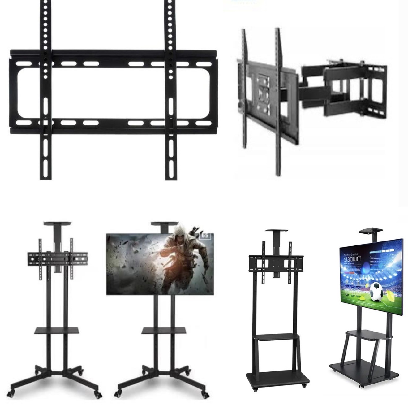 Installing mobile and fixed TV stands